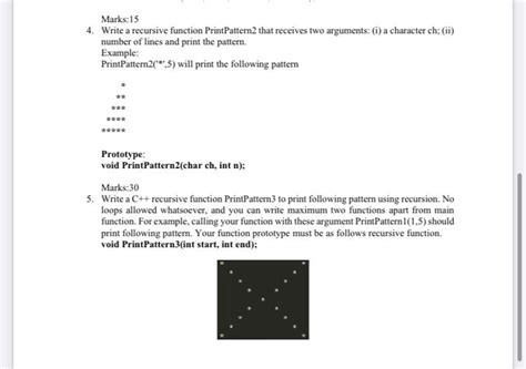 Solved Marks 15 4 Write A Recursive Function PrintPattern2 Chegg