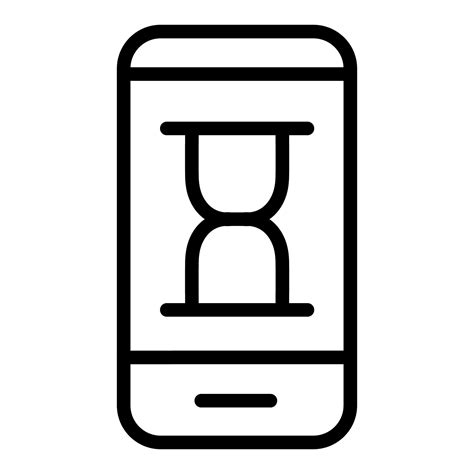 cargando línea de icono de smartphone aislada en fondo blanco icono negro plano y delgado en el