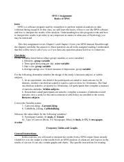 SPSS Exercise Docx SPSS Assignment Basics Of SPSS Intro SPSS Is A Software Program Used By