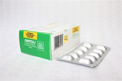 Paracetamol And Orphenadrine Citrate Tablets 450mg 35mg