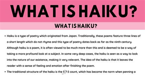 Haiku Poem Examples