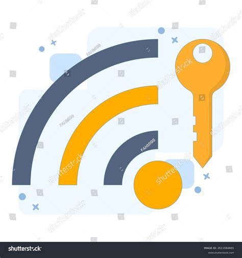 Wifi Encryption Key Concept Password Security Stock Vector Royalty