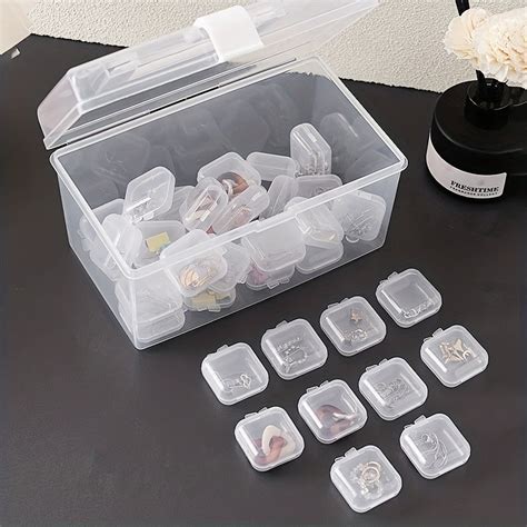 테무 Temu 40개 Anti Oxidation 투명 플라스틱 보관 상자 휴대용 방진 보석 상자 목걸이 귀걸이 정리함 위시버킷