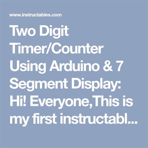 two digit timer counter using arduino and 7 segment display