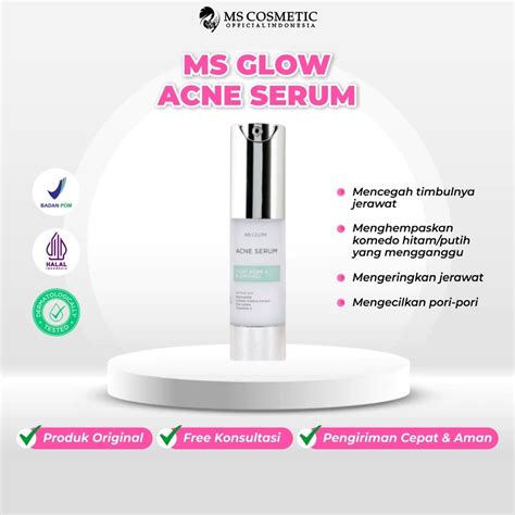 Jual Ms Glow Serum Acne Menghilangkan Bekas Jerawat Membantu Mengurangi Kulit Sensitif Berminyak