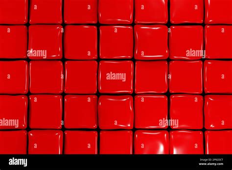Abstract Background With Soft Red Cubes Jelly Red Cubes Background 3d Render Colorful Elastic