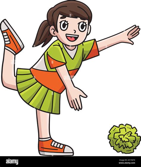 Cheerleader Girl Stretching Cartoon Clipart Stock Vector Image And Art