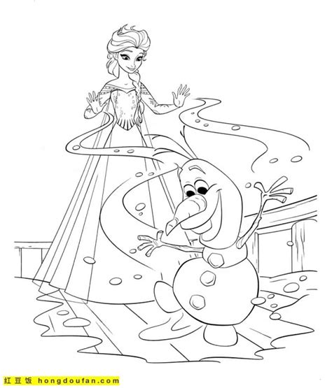12张动画电影《冰雪奇缘2》公主小雪人涂色图片免费下载 红豆饭小学生简笔画大全 花瓣网