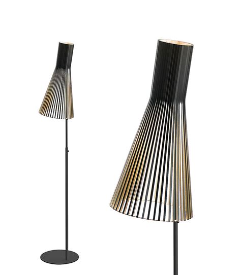 Lampadaire à Abat Jour Conique En Bois Bouleau Naturel Secto Design