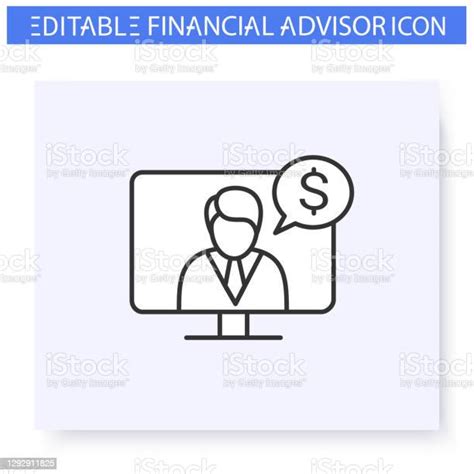 재무 고문 온라인 라인 아이콘 편집 강사에 대한 스톡 벡터 아트 및 기타 이미지 강사 개념 개선 Istock