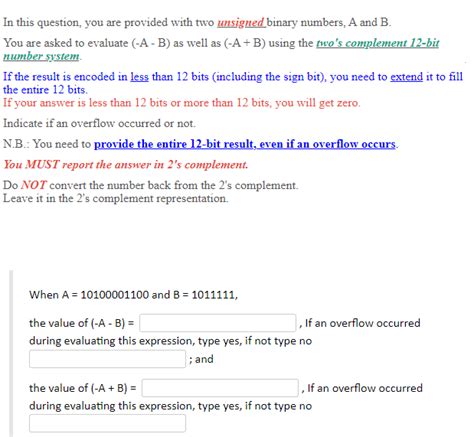 Solved In This Question You Are Provided With Two Unsigned