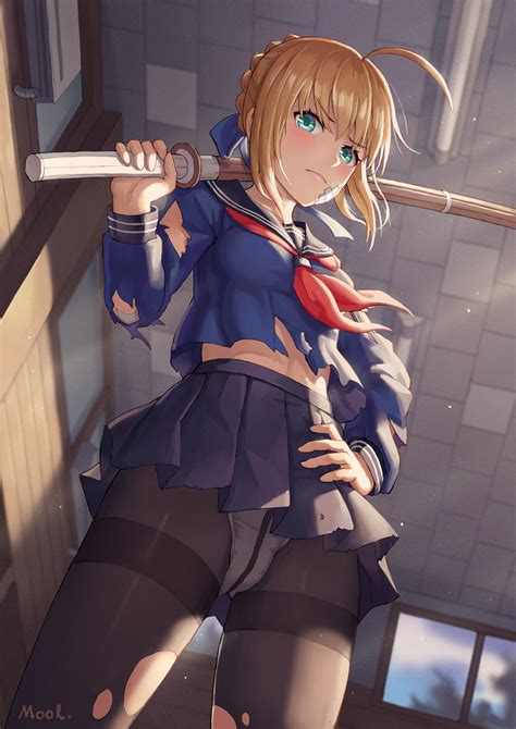 Artoria Pendragon And Master Artoria Fate And 1 More Drawn By Mool