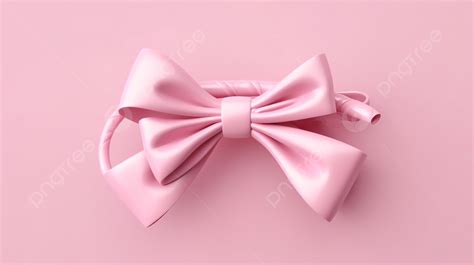 Lazo De Pelo Rosa Sobre Un Fondo Rosa 3d Render Arco Aislado Sobre