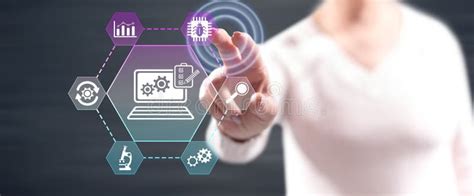 Woman Touching A Software Testing Concept Stock Image Image Of Verification Software 223344221