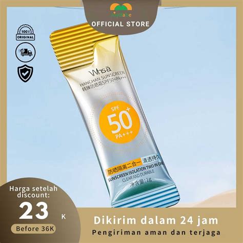 Jual Whsa 50 Pcs Sunscreen Sachet Spf 50 Sunblock Anti Uv Shopee