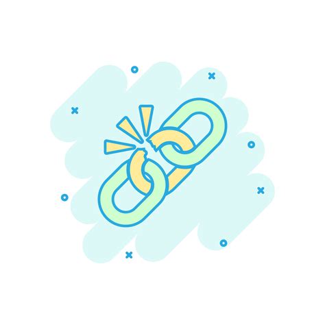 Icono De Signo De Cadena Rota En Estilo C Mico Desconectar Enlace