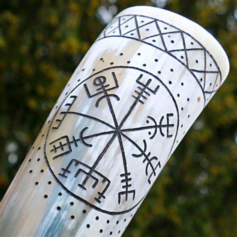 Vegvisir Drinking Horn Carved Onto Drinking Horns Sons Of Vikings