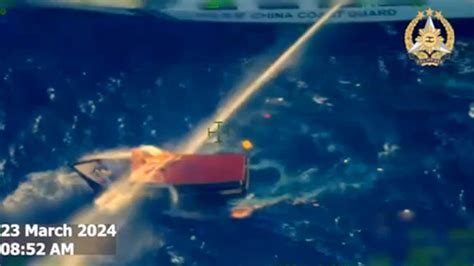 Chinese Coast Guard Uses Water Cannon On Philippine Boat As Tensions
