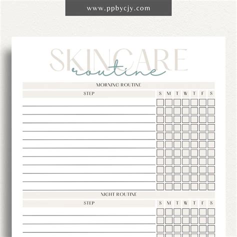 Skincare Routine Tracker Printable Daily And Weekly Tracking Template Template Printable Daily