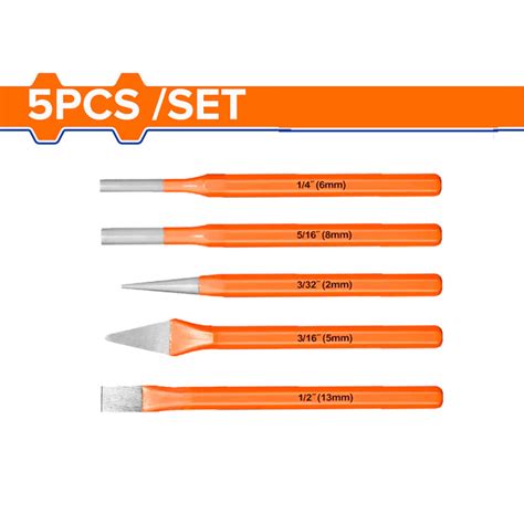 Buildmate Wadfow 5pcs 10mm Cold Chisel And Punch Set Hole Punching Pen