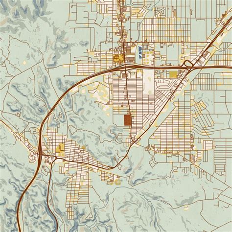 Kingman Arizona Map Print In Woodblock — Jace Maps