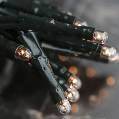 100 Count Clear Bulb And Green Cord Teeny String Lights Lighting