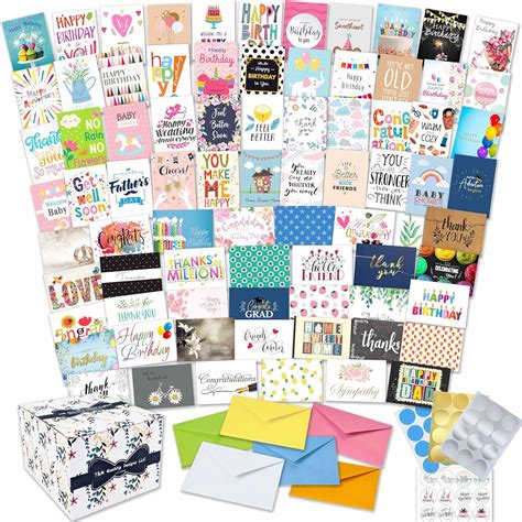 100 All Occasion Greeting Cards With Envelopes And Stickers 100
