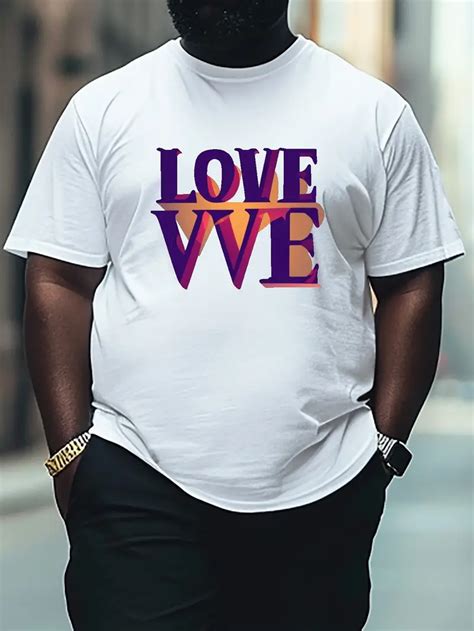 Love Print Mens Trendy Short Sleeve T Shirts Comfy Casual Temu Ireland