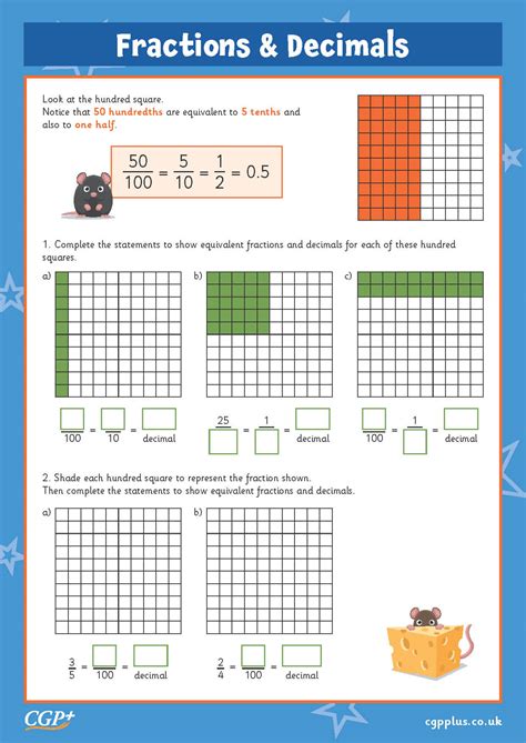 Equivalent Fraction And Decimal Problems — Hundredths Stretch Year 5 Cgp Plus