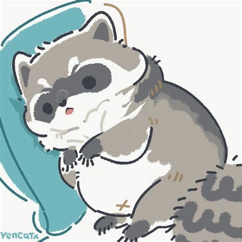 Cute Drawings Of Raccoons Raccoon Cute Art Blue Raccoon Drawing