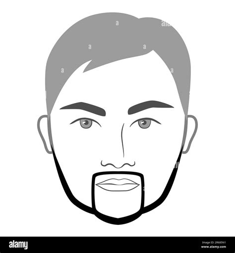 Rap Style Standard With Chin Strap Beard Style Men In Face Illustration