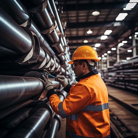 Premium Photo Quality Control Engineer Inspects Operating Machine