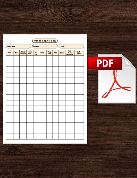 Printable Vitals Sheet For Nurses Snf Vitals Ltc Vital Sheet