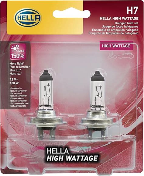 Hella H7 100w High Wattage Halogen Headlight Bulbs 12v Px26d 2 Pack