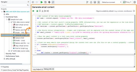 Groovy Script Test Step Editor ReadyAPI Documentation