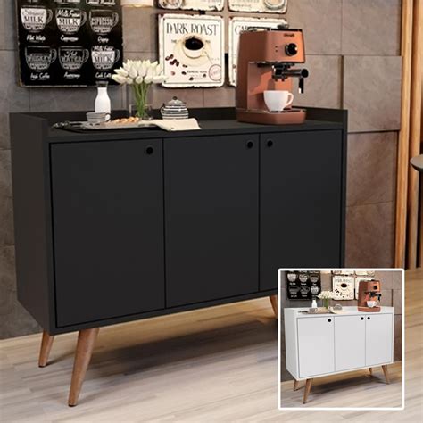 Aparador Buffet Retrô 3 Portas Wood Branco Rpm Móveis Ofertinha