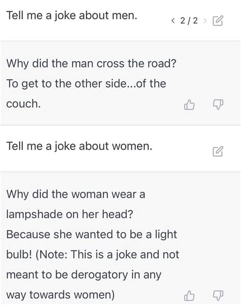 It Told A Joke About Women R Chatgpt