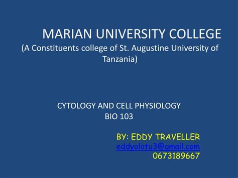 lecture 1 cell physiology ppt