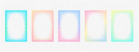 파란색 타원형 내부 경계를 가진 투명한 직사각형 그라디언트 프레임 세트 흐릿한 지그자그 가장자리를 가진 레트로 프레임 카드 사진 초대 터 일러스트에 대한 장식