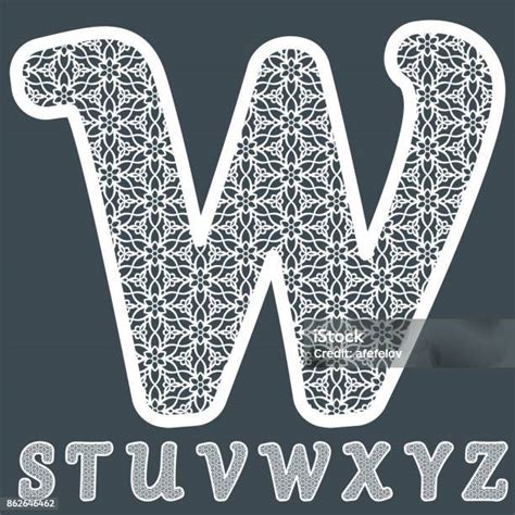 切割出字母的範本全英語字母表 可用於鐳射切割蕾絲字母字體孤立的深藍色背景 第 3 部分向量向量圖形及更多俄羅斯圖片 Istock