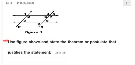 Solved Use Figure Above And State The Theorem Or Postulate