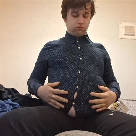 Fat Guy Overstuffing With Ice Cream