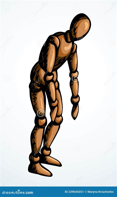 Man Is A Puppet Vector Drawing Stock Vector Illustration Of Figure Artificial