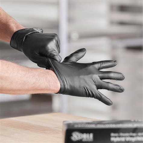 Hybrid Vinyl Black Disposable Nitrile Gloves Sweet Swine O Mine
