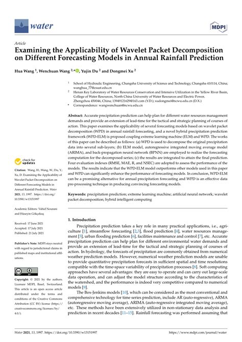 Pdf Examining The Applicability Of Wavelet Packet Decomposition On Different Forecasting