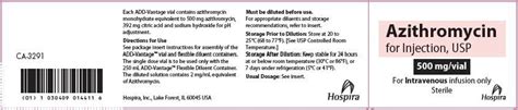 Azithromycin Injection Fda Prescribing Information Side Effects And Uses