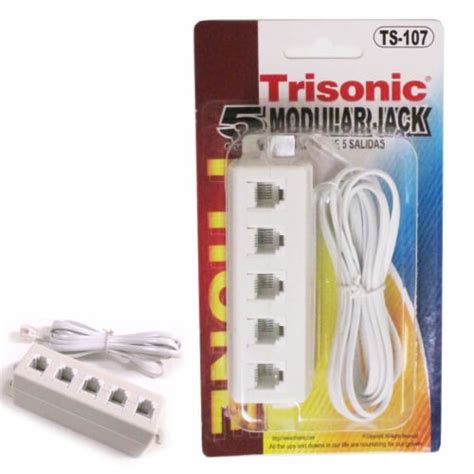 5 Outlet Modular Phone Jack Telephone Line Adapter Splitter Cables Dsl