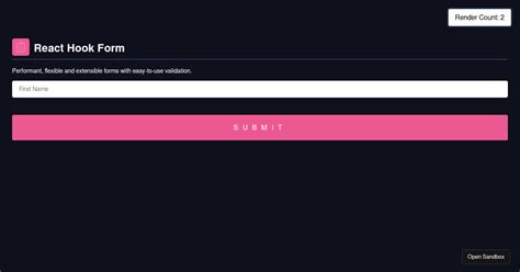 React Hook Formts Template Codesandbox