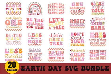 Earth Day Retro SVG Bundle Graphic By SVG Zone Creative Fabrica