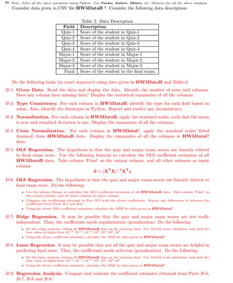 Solved E Note Solve All The Above Questions Using Python Chegg